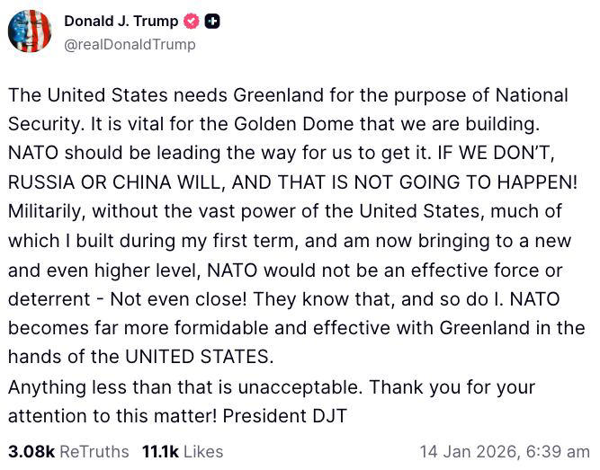 Greenland and Denmark 'unable to change US position' on Arctic territory