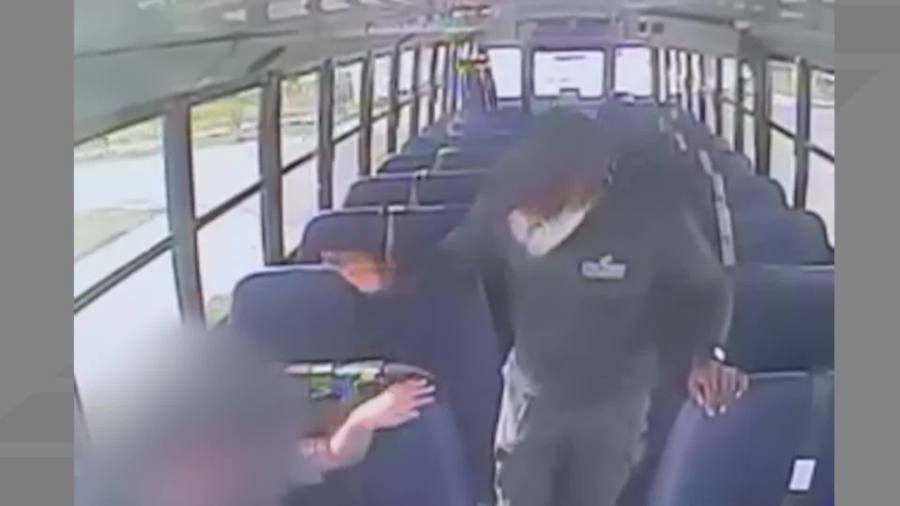 Video shows what happened on a school bus that led to an aide’s arrest