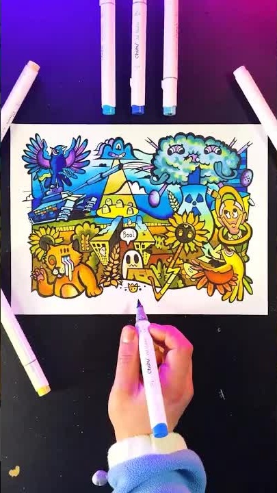drawing ukraine's doodle flag: lvick cat, chernobyl, and toilet museum
