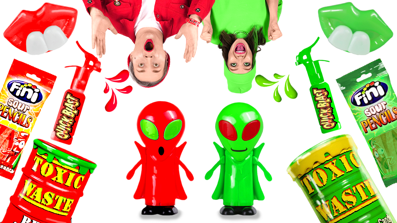 Colorful food challenge: Red vs green - which one wins?