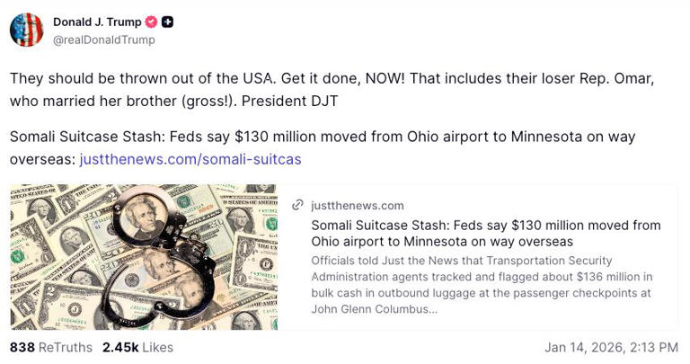 Raging Trump demands Dem nemesis be thrown out of the country