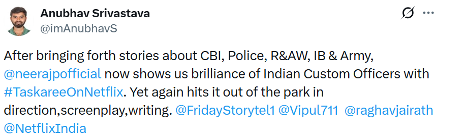 Taskaree the smuggler's web X review: Netizens laud Neeraj Pandey for ...