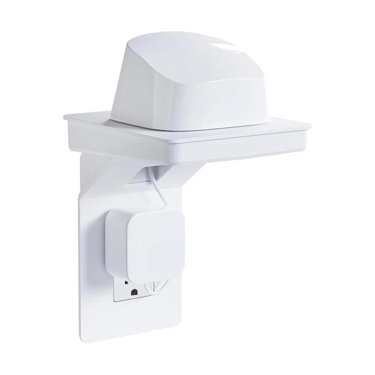 This mini outlet shelf is the organizing hack I never saw coming