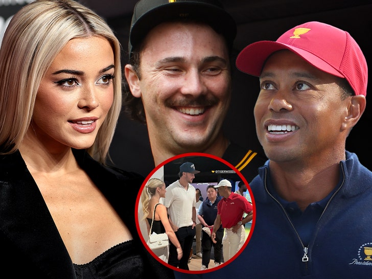 Olivia Dunne, Paul Skenes hang with Tiger Woods at TGL event