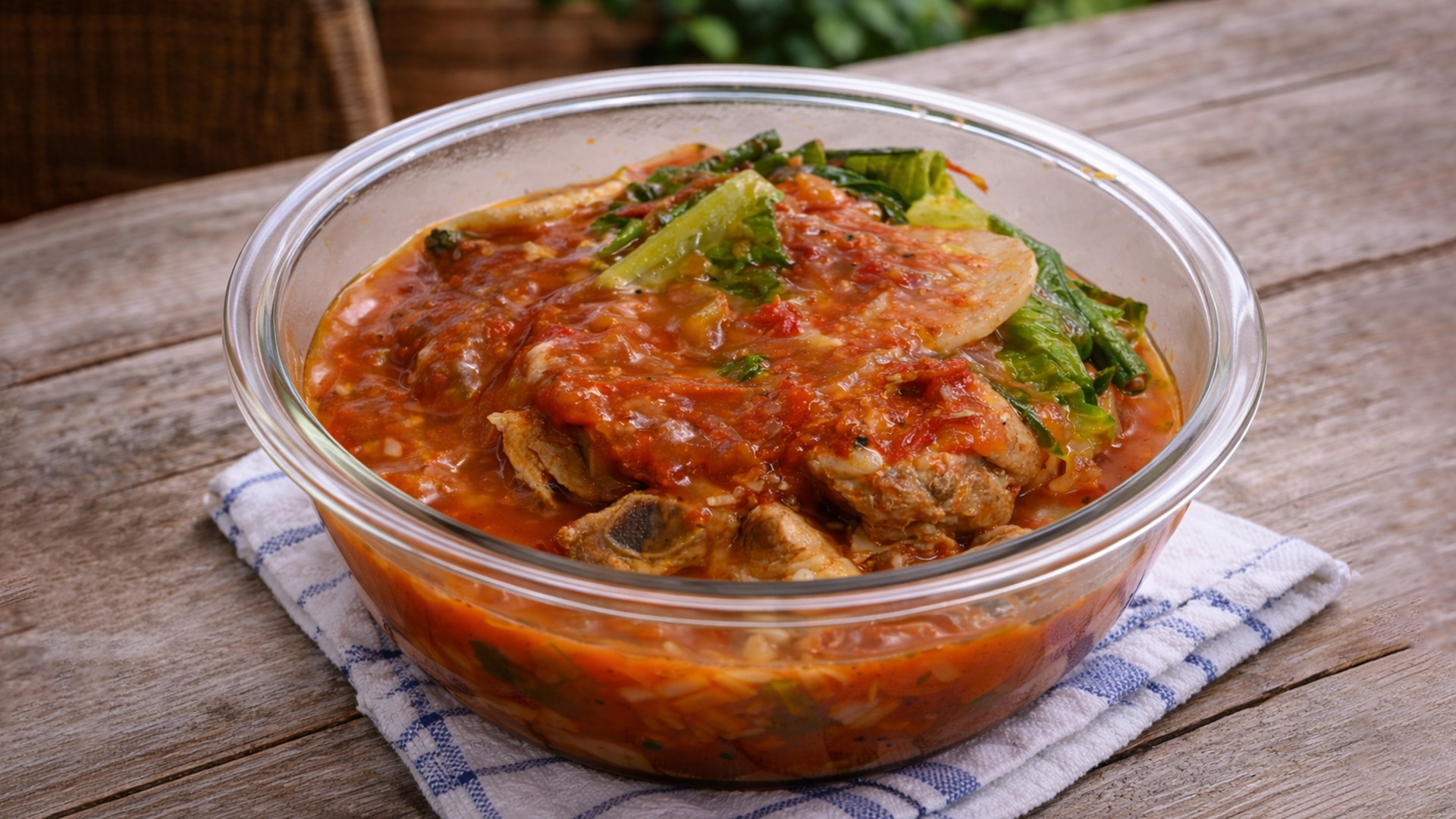 Pork ribs simmered in a rich tomato sauce