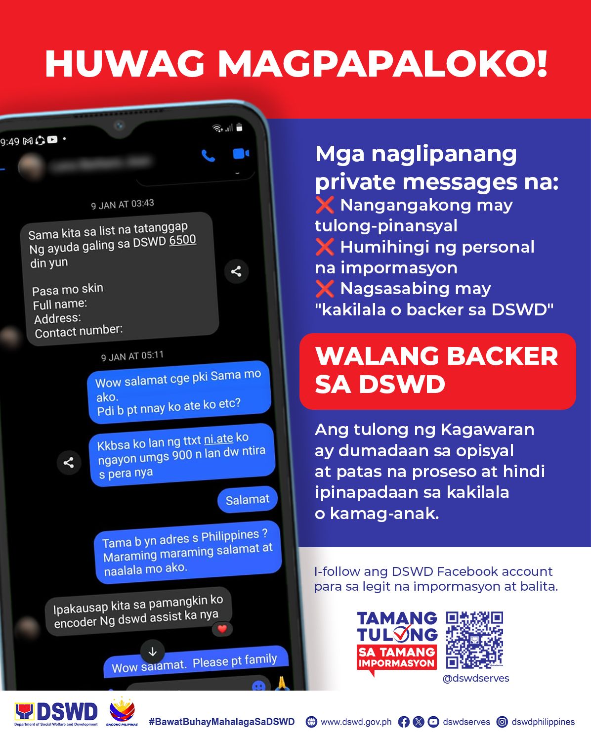 DSWD warns vs messages promising help for faster cash aid
