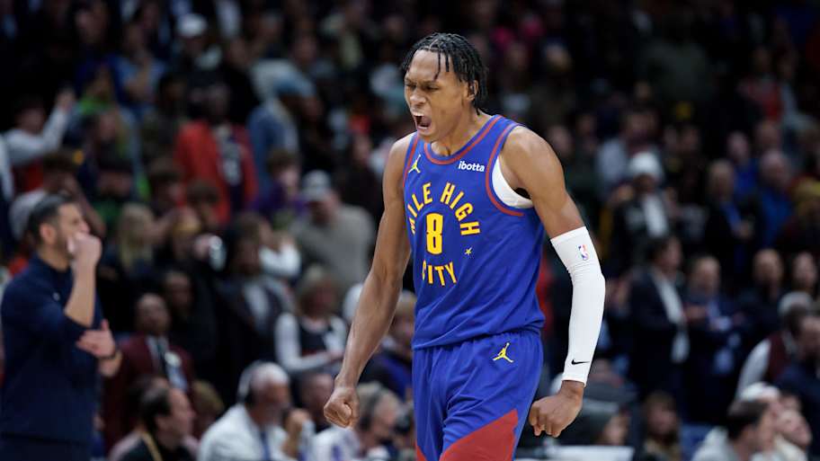 Peyton Watson reacts to Michael Porter sighting at Nuggets-Pelicans