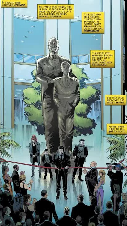 The Bat-Family goes to Alfred's memorial
