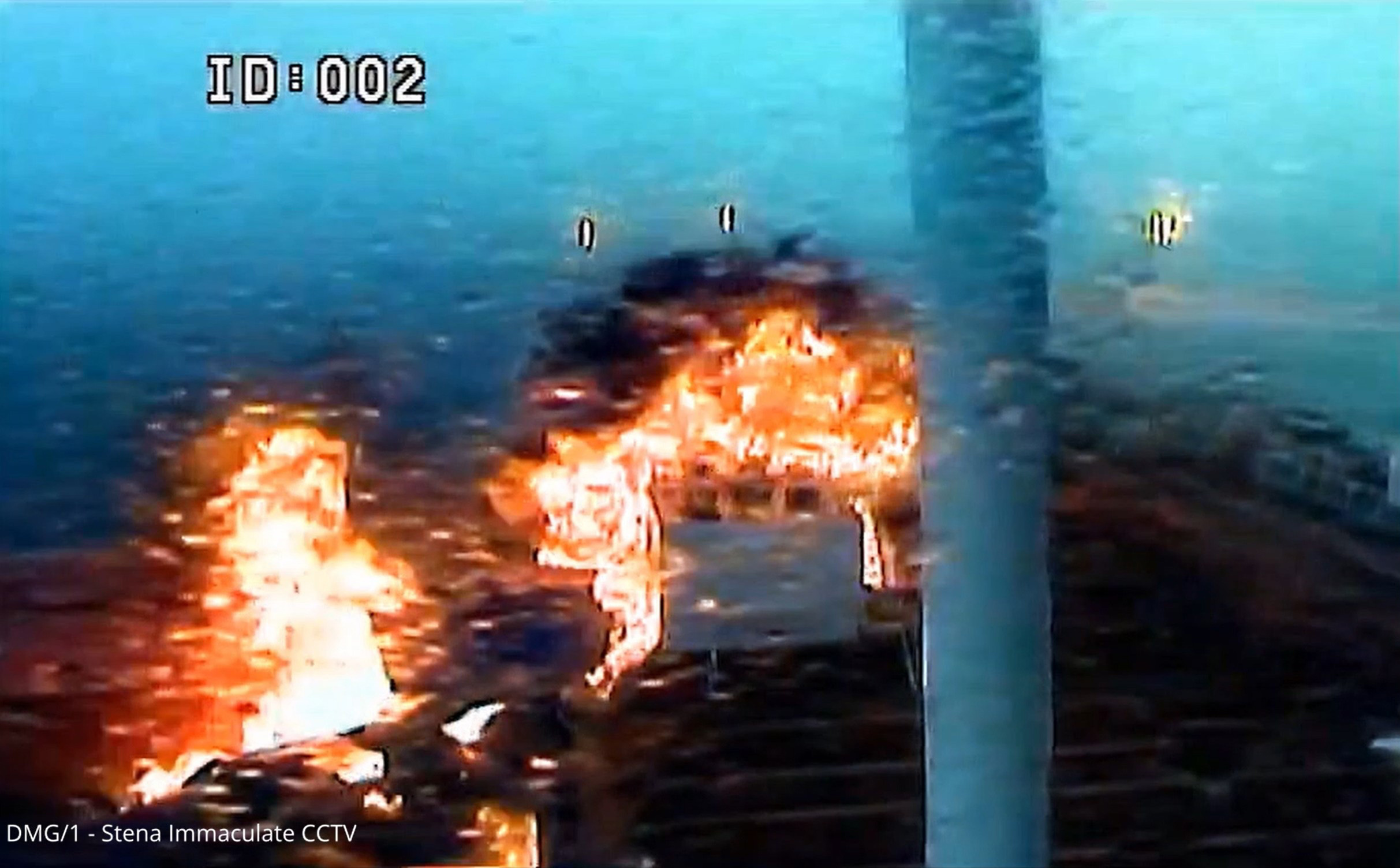 Video shows the moment two ships were engulfed by fire in deadly collision