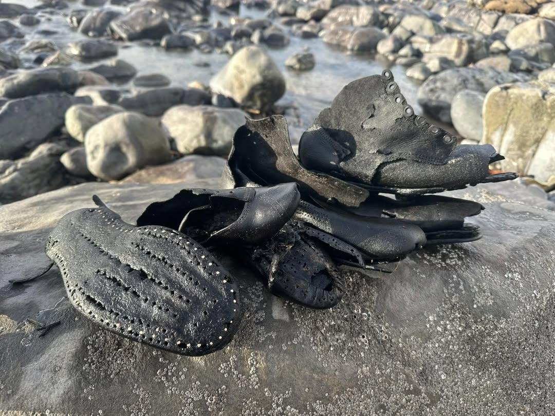 Hundreds of Victorian shoes found during beach clean-up in Wales