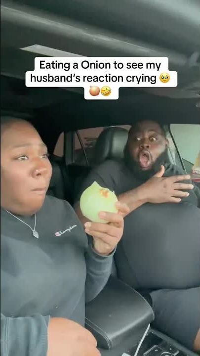 Eating raw onion challenge husband reaction
