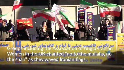 Anti-Iranian regime protesters gather in Whitehall
