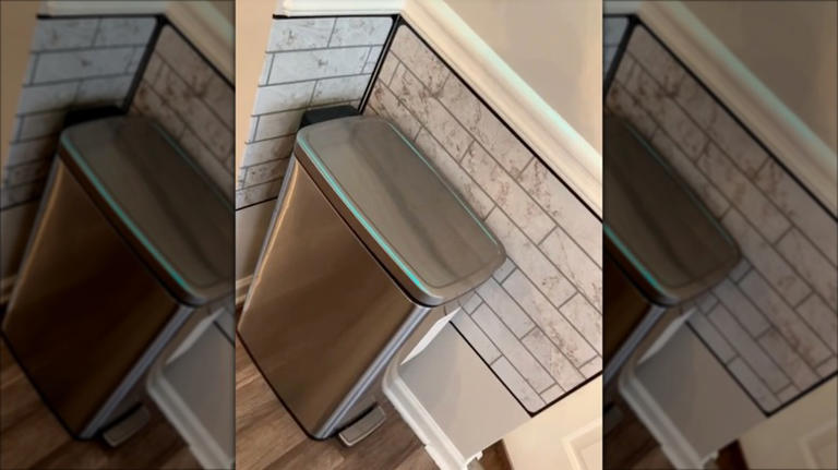 Say goodbye to the trash can scuffing up your wall with a smart solution