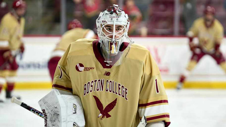 Boston College men's hockey goalie named to 2026 Mike Richter Award ...