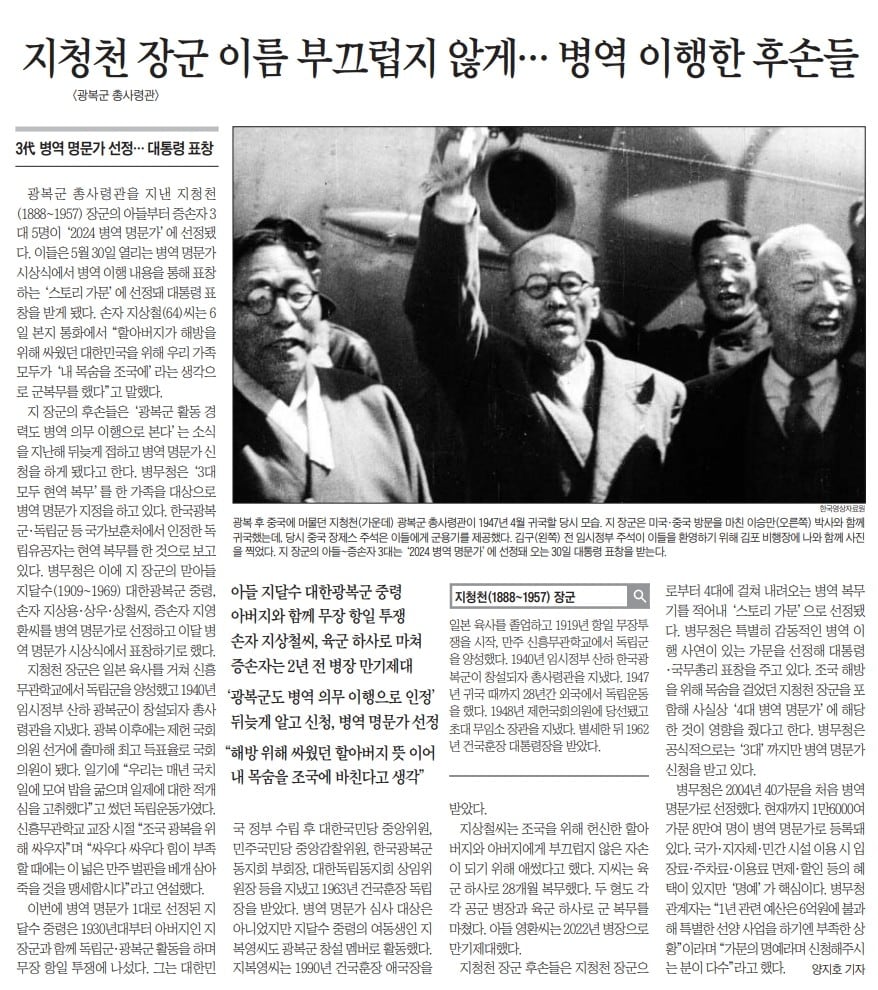 Korean Liberation Army commander Ji Cheong-cheon wins 1948 election ...