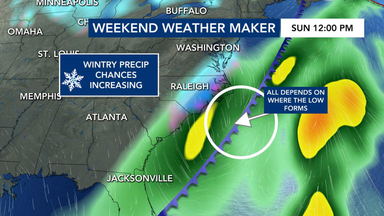 Winter weather chances increase for the upcoming weekend