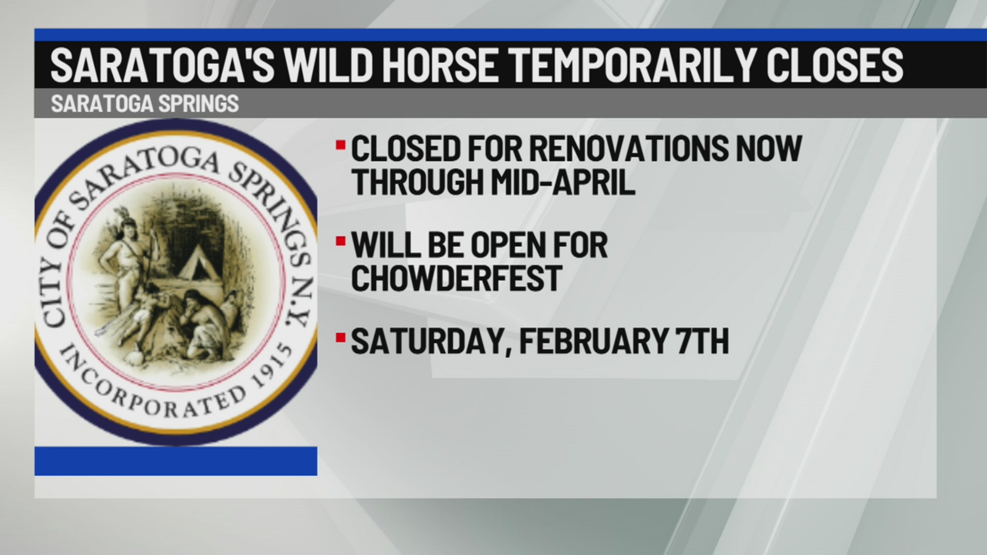 Saratoga's Wild Horse temporarily closes