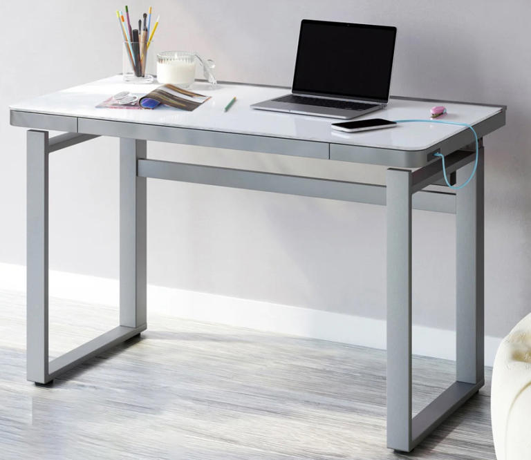 A new Costco desk brings adjustable height and LED lighting to home offices