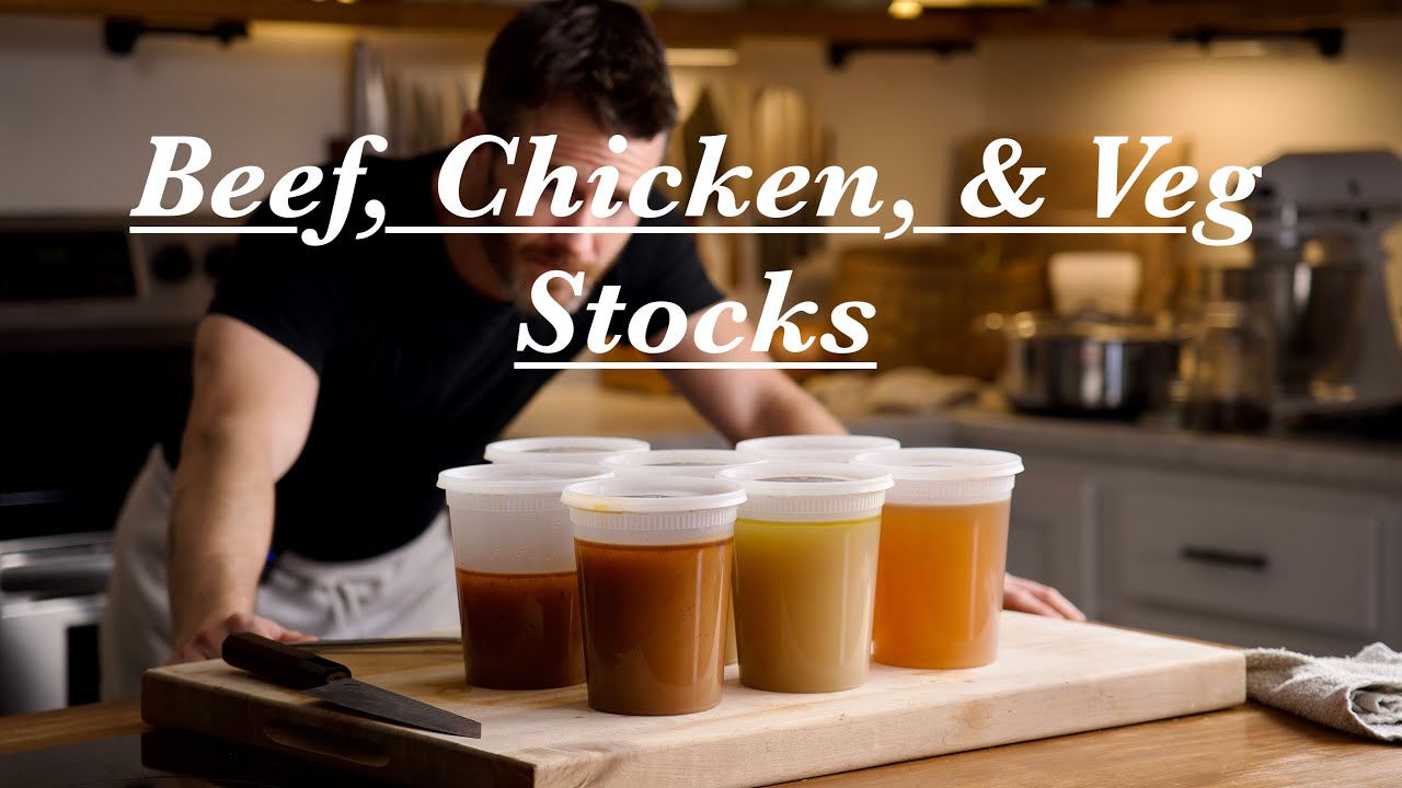 How to make beef, chicken, and vegetable stock