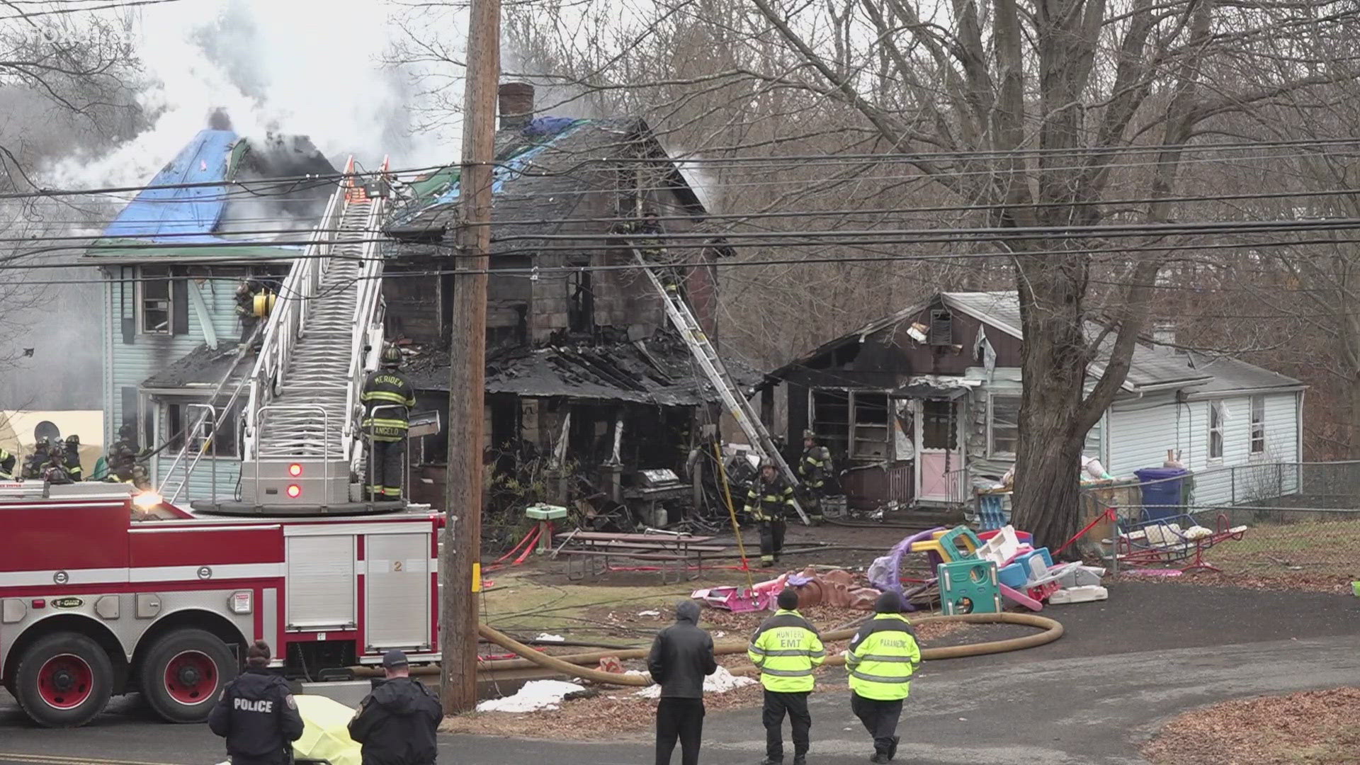 Fire destroys Meriden home; man hospitalized with non-life-threatening ...