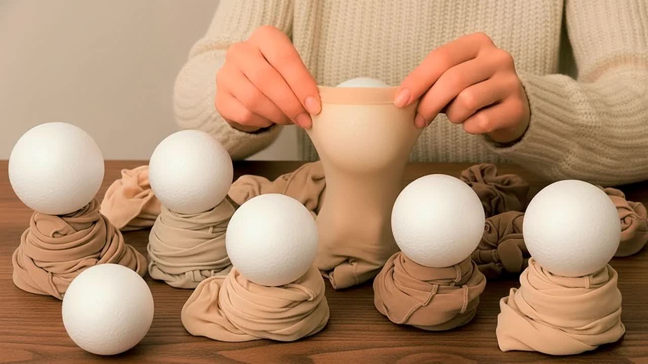Wow! Incredible DIY idea using women’s tights and Styrofoam balls! Home ...