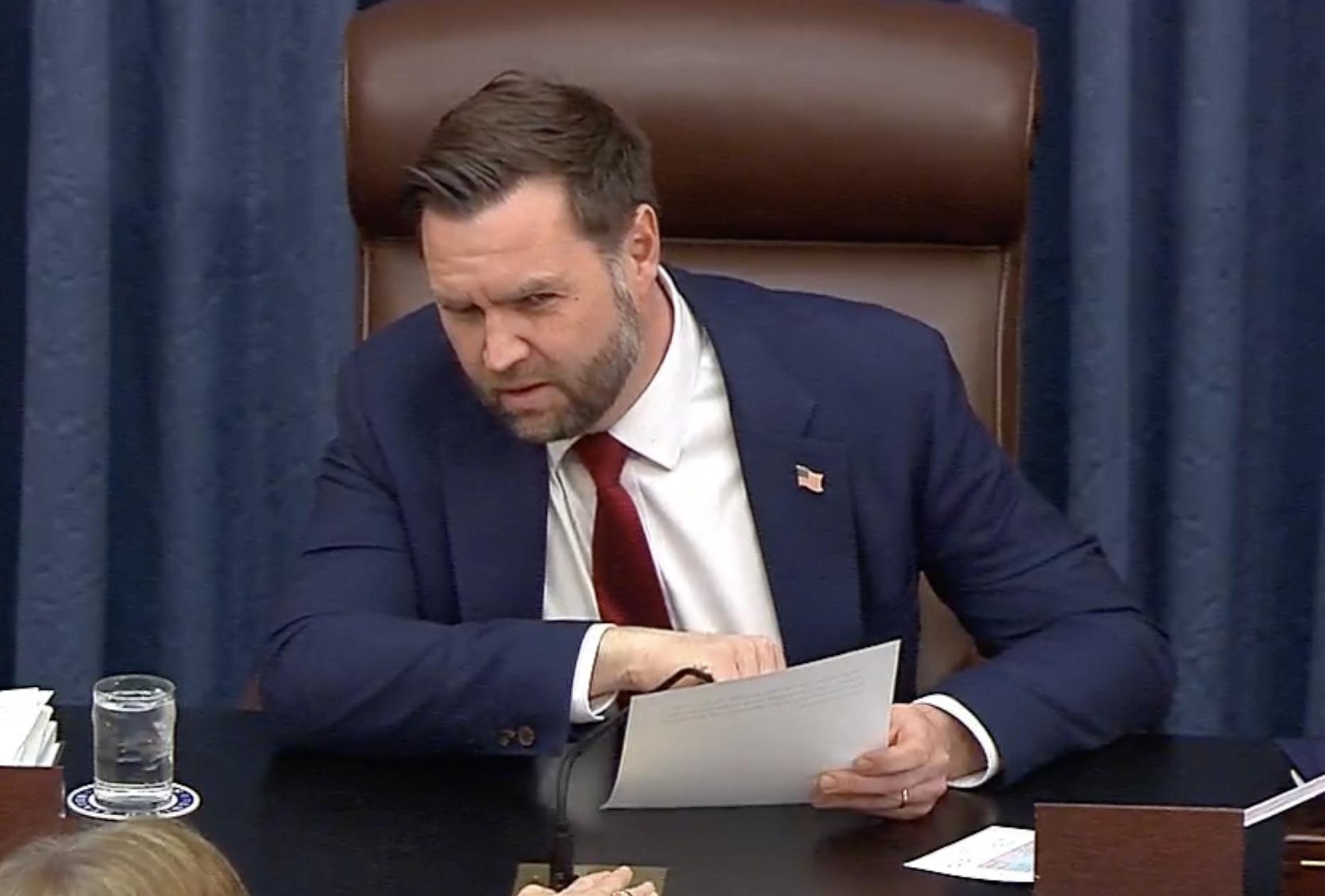 JD Vance is tie-breaker to kill war powers vote