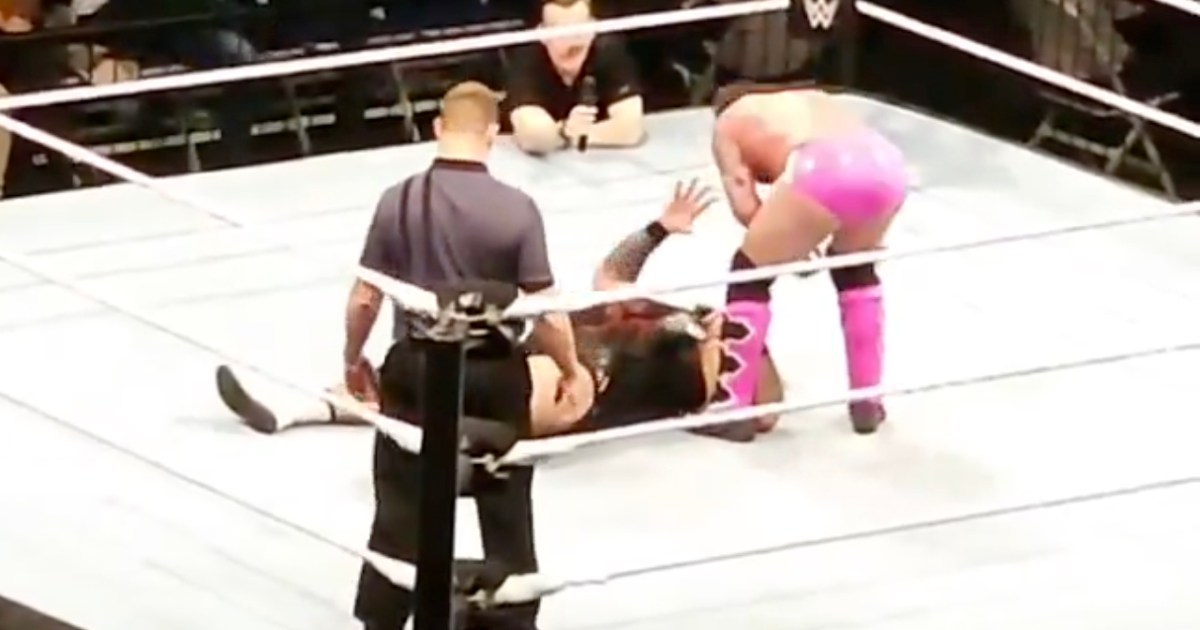 CM Punk does goofy version of John Cena's five knuckle shuffle at WWE event