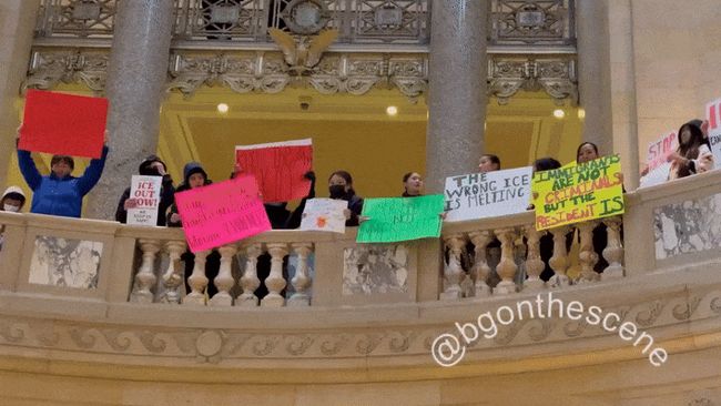 Anti-ICE protesters enter Minnesota State Capitol
