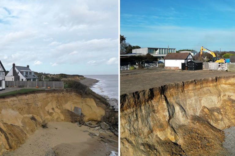 Clifftop home demolished after sudden 'coastal erosion' over the weekend