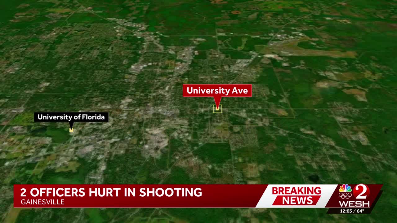 2 officers injured in Gainesville shooting near the University of Florida