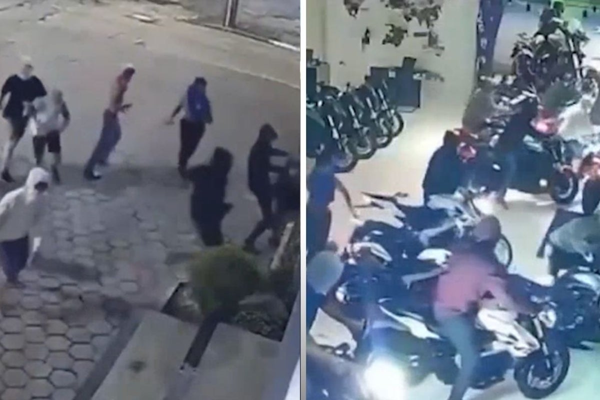 Teen gang steal 12 motorbikes in two-minute raid at dealership