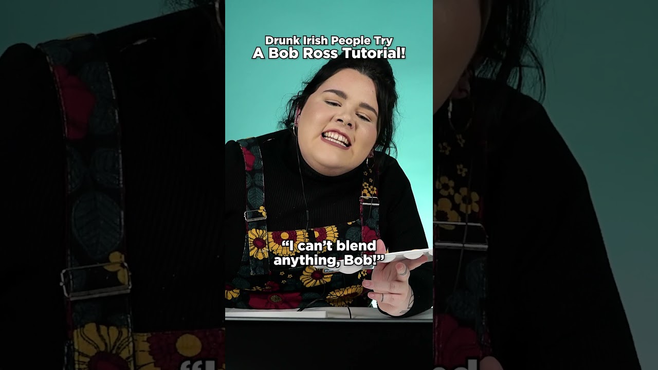 Drunk painting with Bob Ross! #shorts