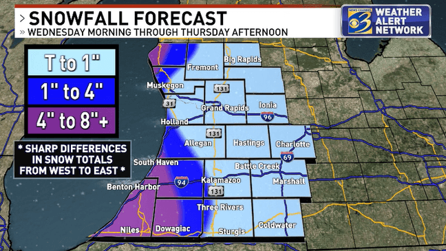 Heavy lake effect snow to impact portions of West Michigan through ...
