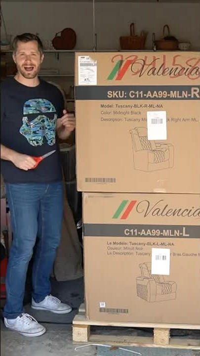 Valencia home theater seating Tuscany love seat unboxing
