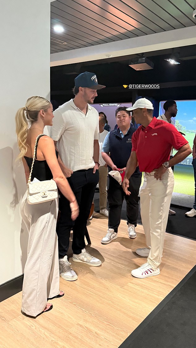 Livvy Dunne and Paul Skenes cozy up to Tiger Woods behind the scenes at ...