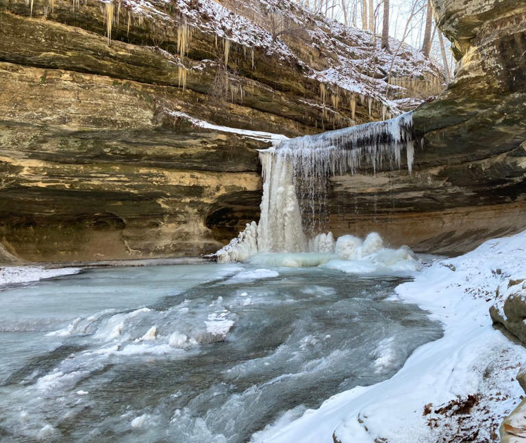 This Illinois landscape turns into a serene frozen wonderland during winter