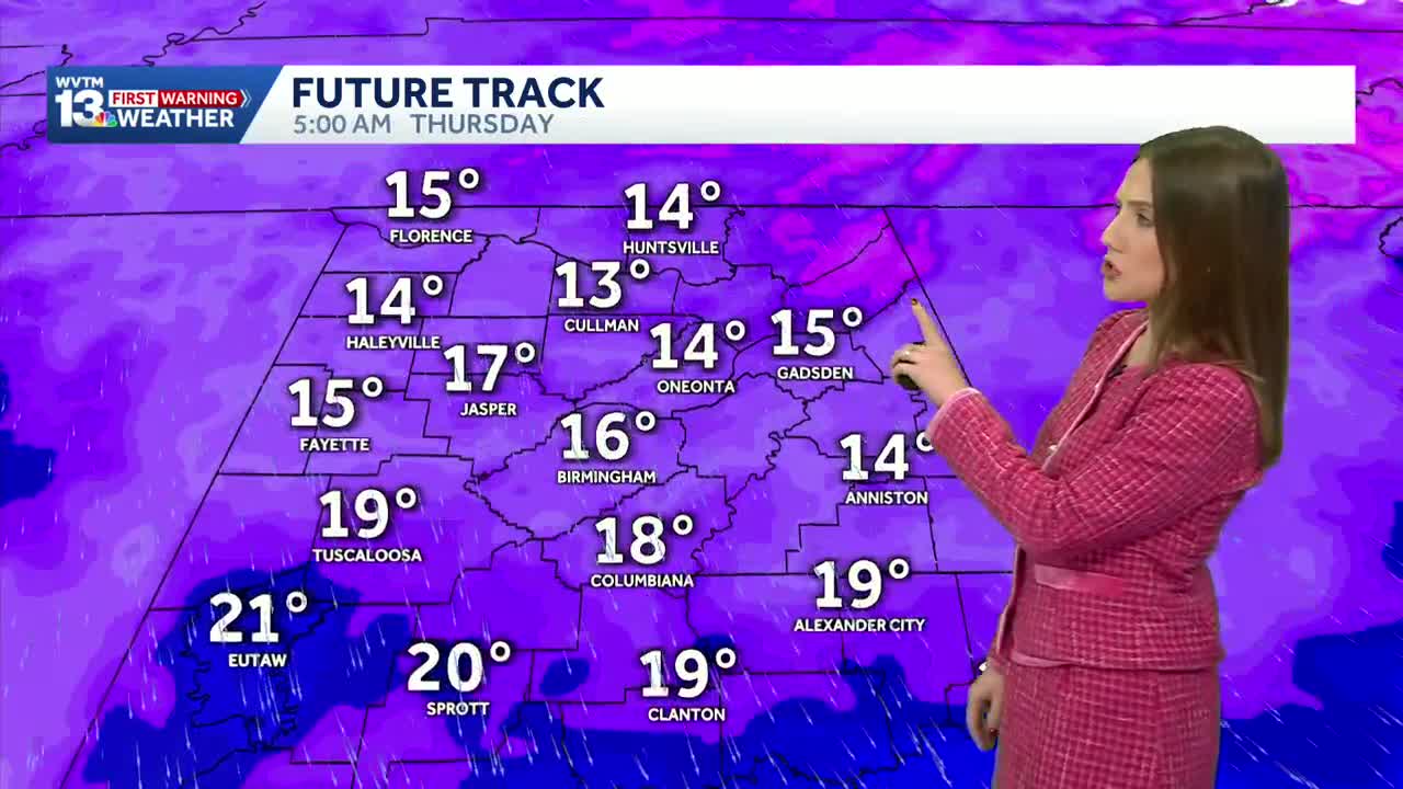 Tracking freezing cold temperatures in Alabama after some wet weather ...