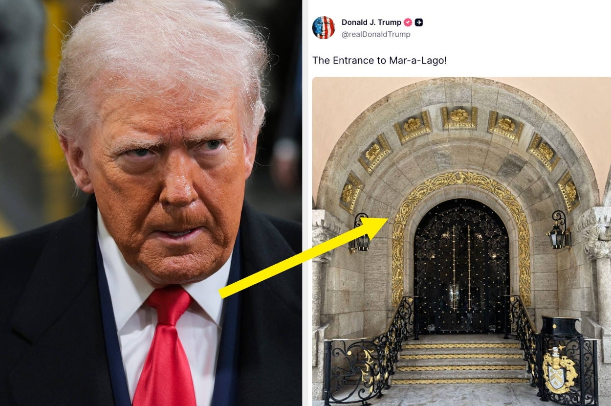 Donald Trump tried to brag about the golden entrance to Mar-a-Lago, and ...