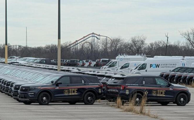 Here’s why dozens of marked ICE vehicles are parked near Worlds of Fun