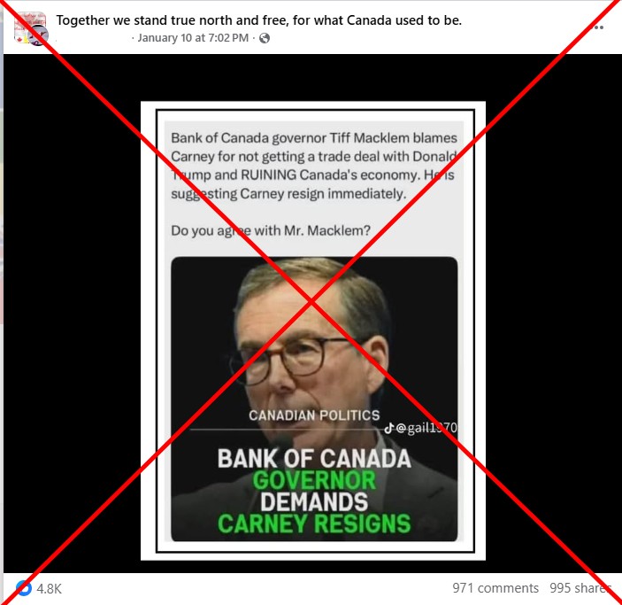 Bank of Canada governor did not demand Carney's resignation