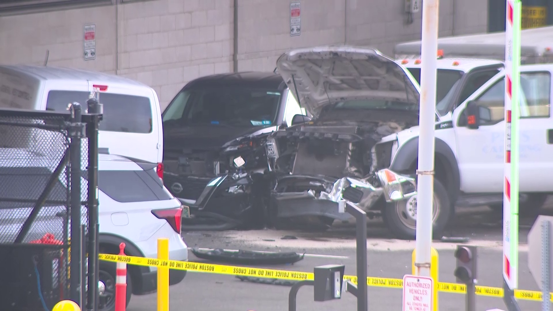 Multi-vehicle crash at Boston convention center