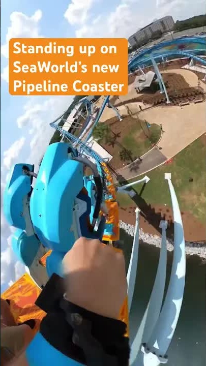 SeaWorld pipeline: the surf coaster standing up ride!