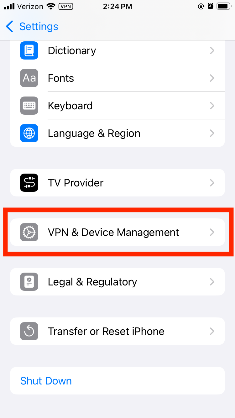 How to turn off a VPN on iPhone