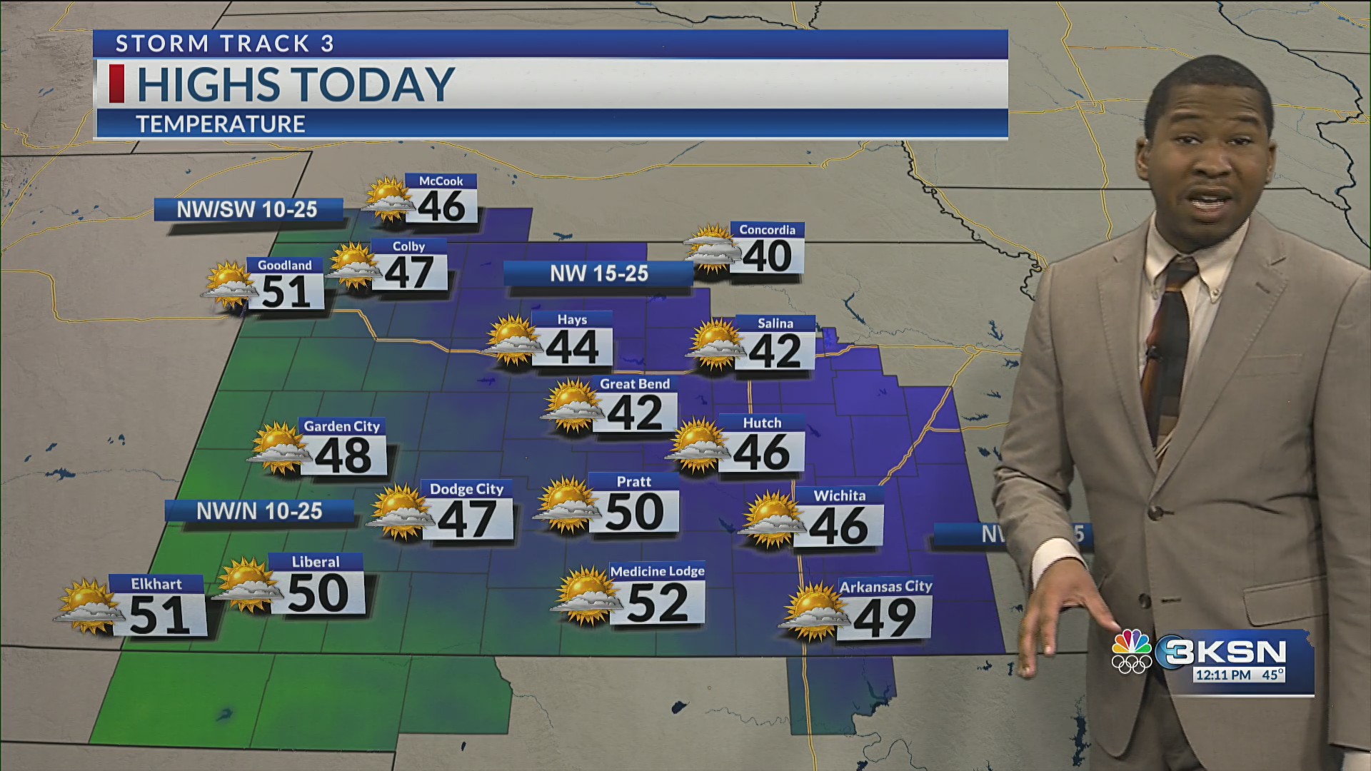Wednesday noon forecast