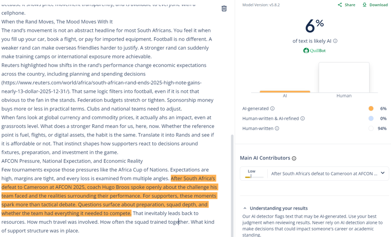 When football meets the real cost of the rand