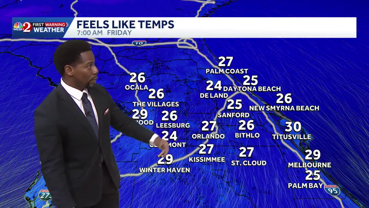 Coldest air in years! Freeze watch in place for central Florida this Friday