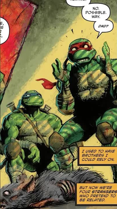 Raphael and Michelangelo hear the cries of Master Splinter!