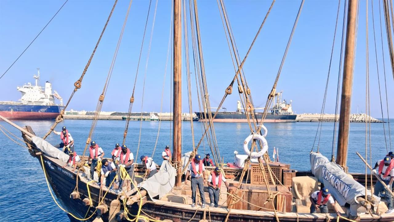 India's stitched ship INSV Kaundinya completes historic Oman voyage