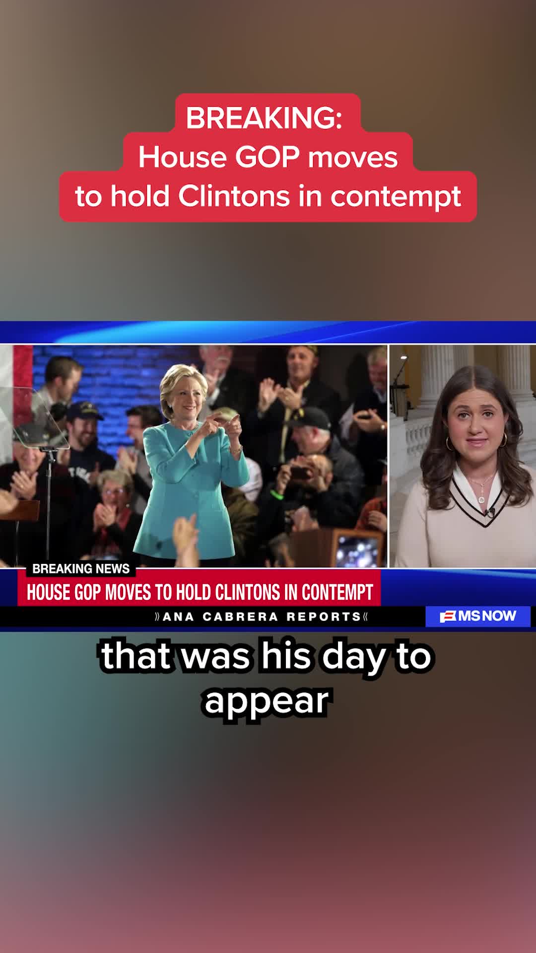 Breaking: House GOP moves to hold Clintons in contempt