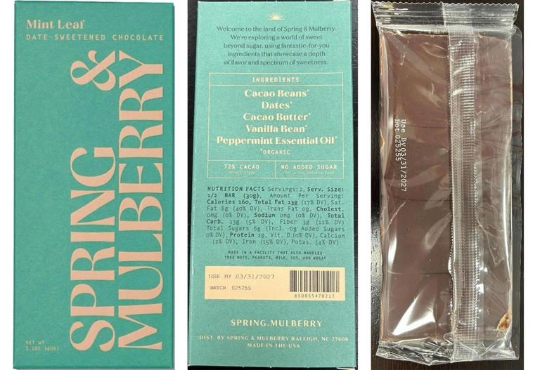 FDA announces nationwide recall of chocolate bars made in North Carolina